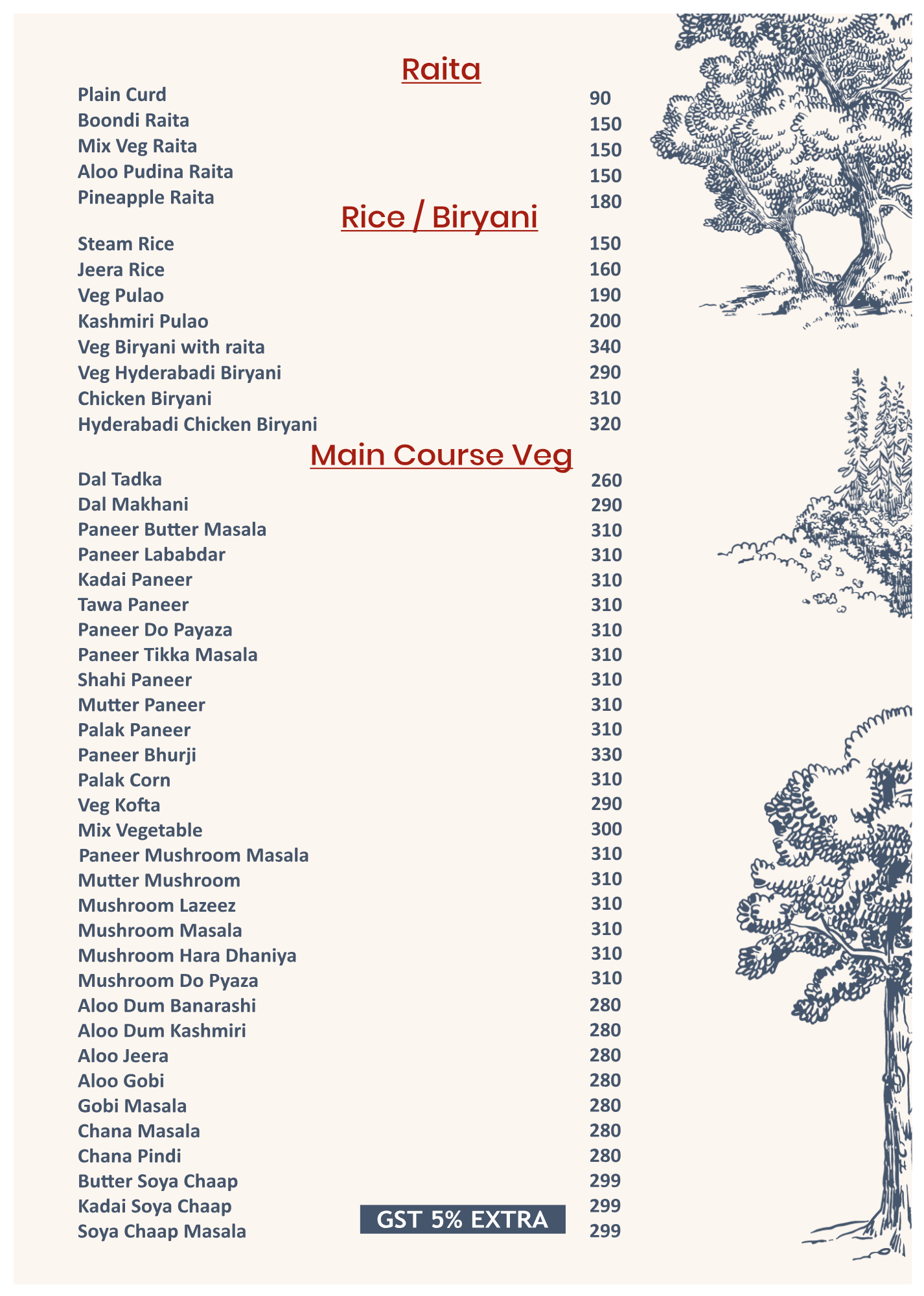 Menus – GymkhanaClub